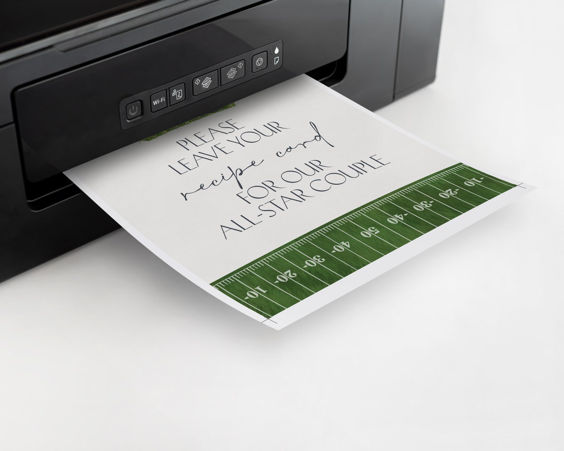 Football Recipe Card Printable Template for Couples Shower, Tailgate ...