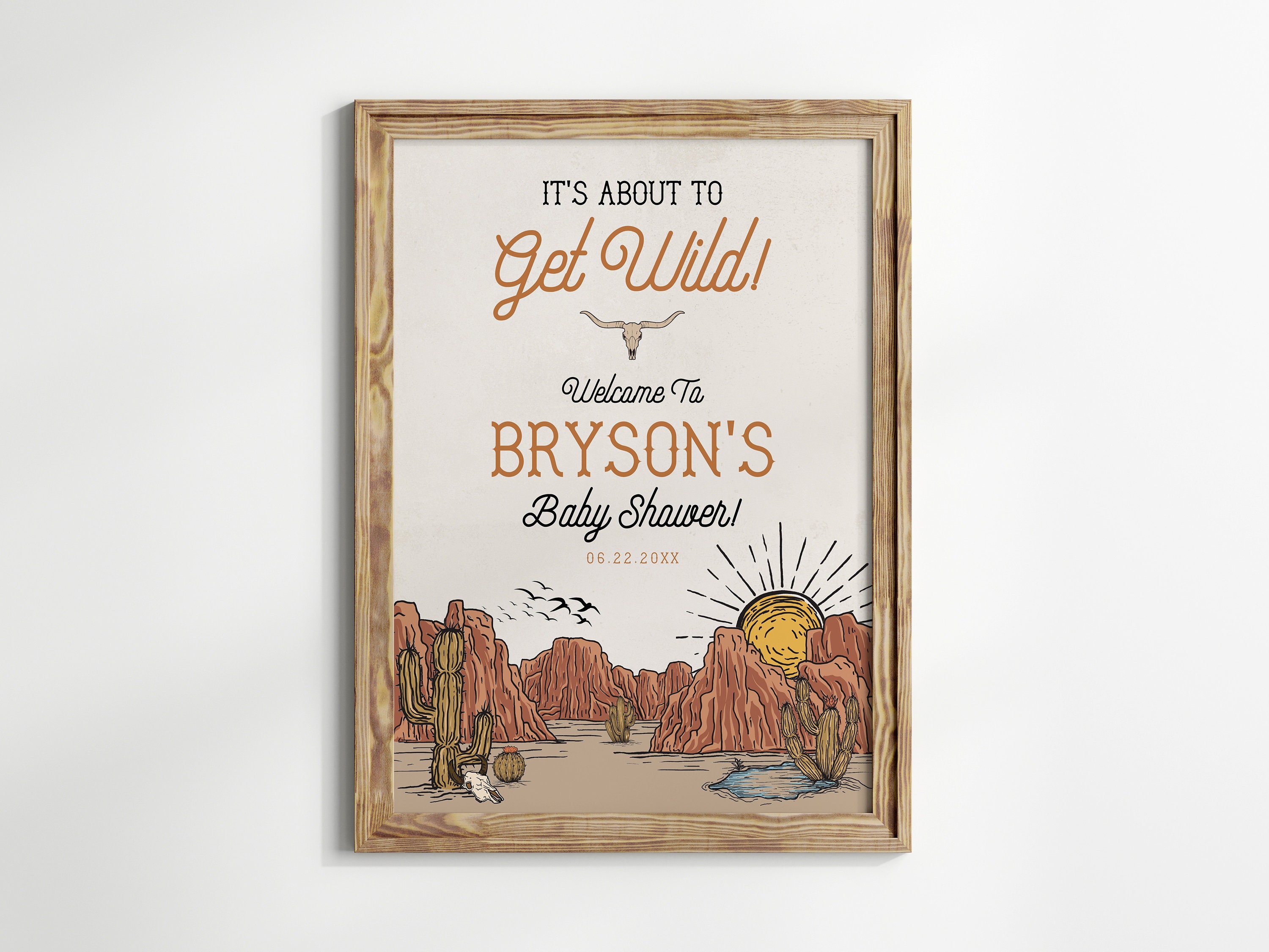 Wild West Baby Shower Welcome Sign Instant Download, Little Cowboy ...