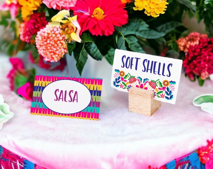 Fiesta Place Cards Cinco De Mayo Party Papel Picado Party Taco Bout It ...