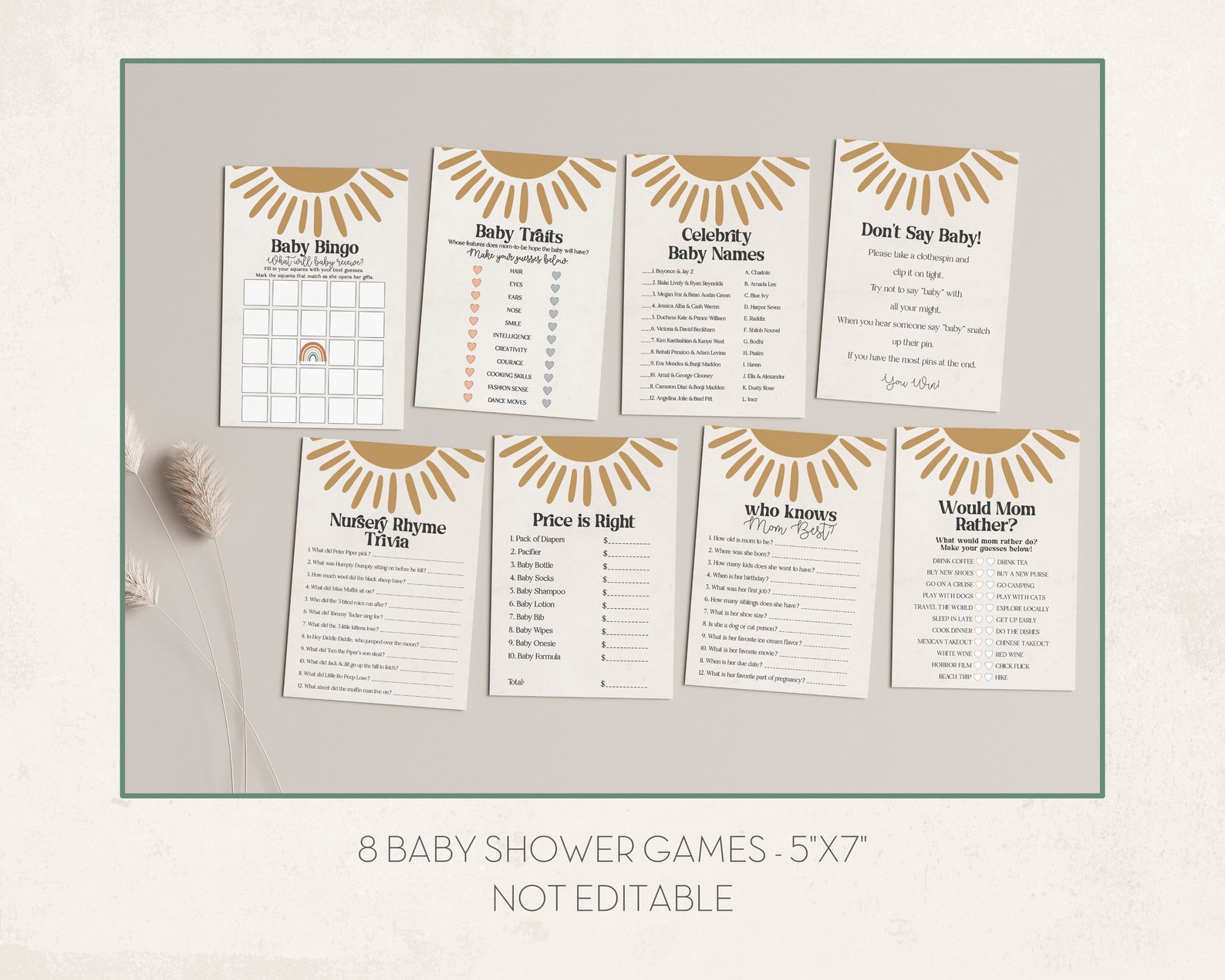 You Are My Sunshine Boho Rainbow Baby Shower Bundle Printable, a Little ...