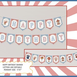 Circus Theme Birthday Party Bundle Template, Printable Gender Neutral ...