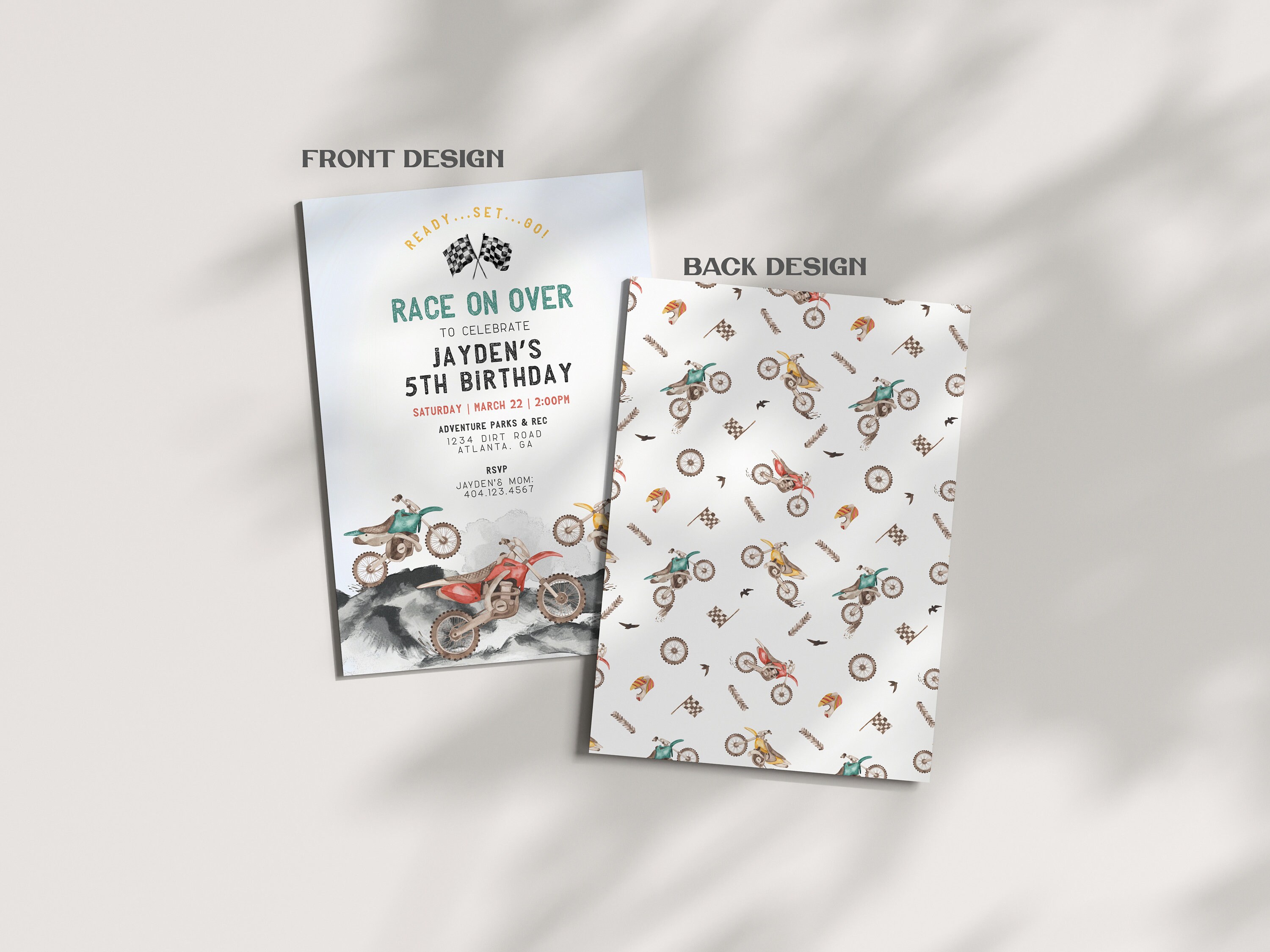Dirt Bike Baby Shower Invitation Template, Race on Over Baby Shower for ...