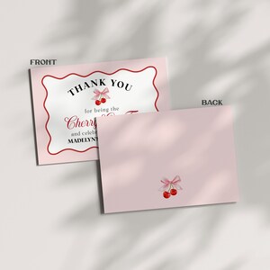 Cherry Sweet Thank You Card Printable Template, Cherry on Top Theme ...