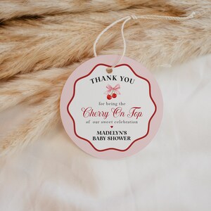 Cherry Sweet Favor Tags Printable Template, Cherry on Top Theme Spring ...
