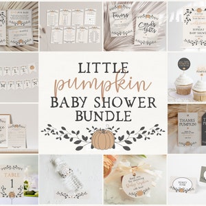 Little Pumpkin Baby Shower Bundle Printable, Fall Baby Shower Games ...
