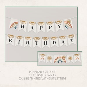 You Are My Sunshine Boho Rainbow Birthday Party Bundle Printable ...