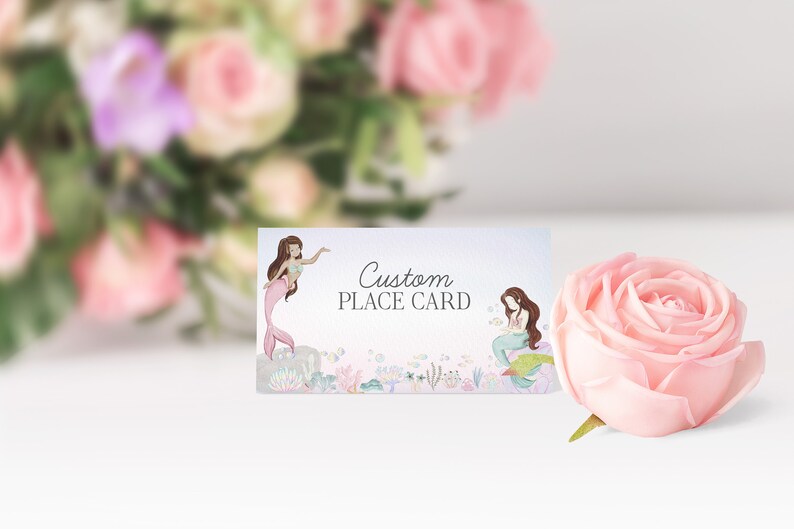 Mermaid Place Cards Printable Template for Birthday or Baby Shower ...