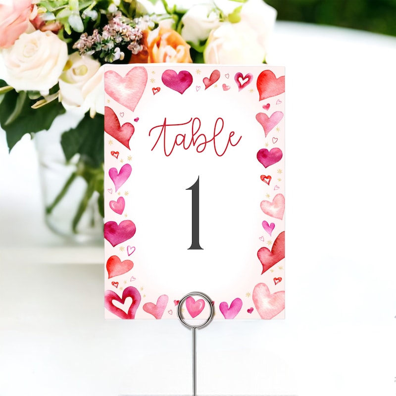 Heart Table Numbers - Etsy