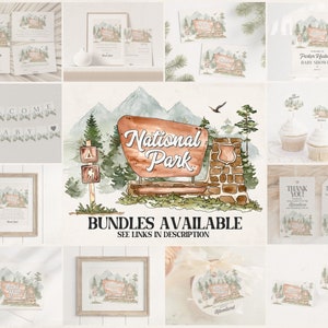 National Park Forest Woodland Theme First Birthday Party Invitation ...