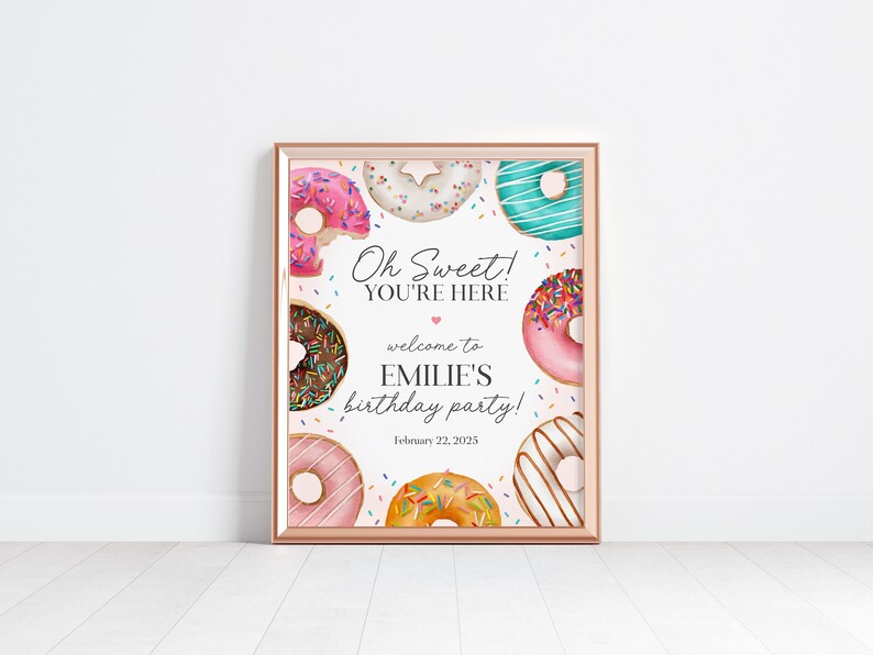 Donut Sprinkles Birthday Welcome Sign Template (digital Download) - Etsy UK
