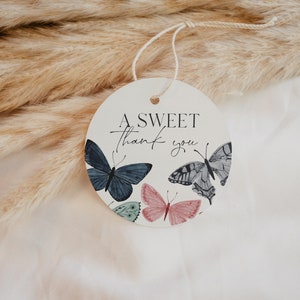 Boho Butterfly Favor Tags Printable Template, Enchanted Garden Tags for ...