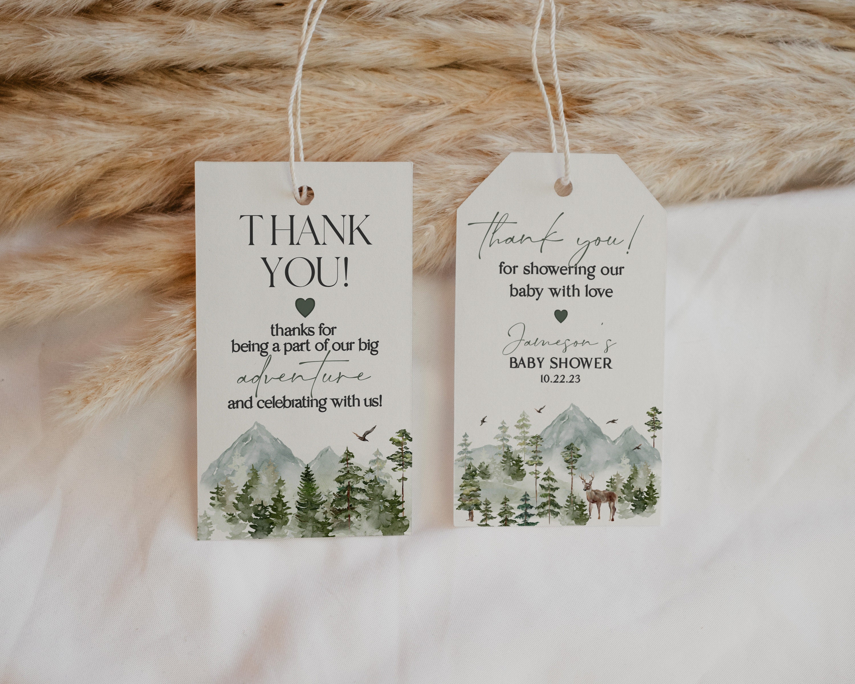 Forest Woodland Favor Tags Printable Template, Wanderlust Baby Shower ...
