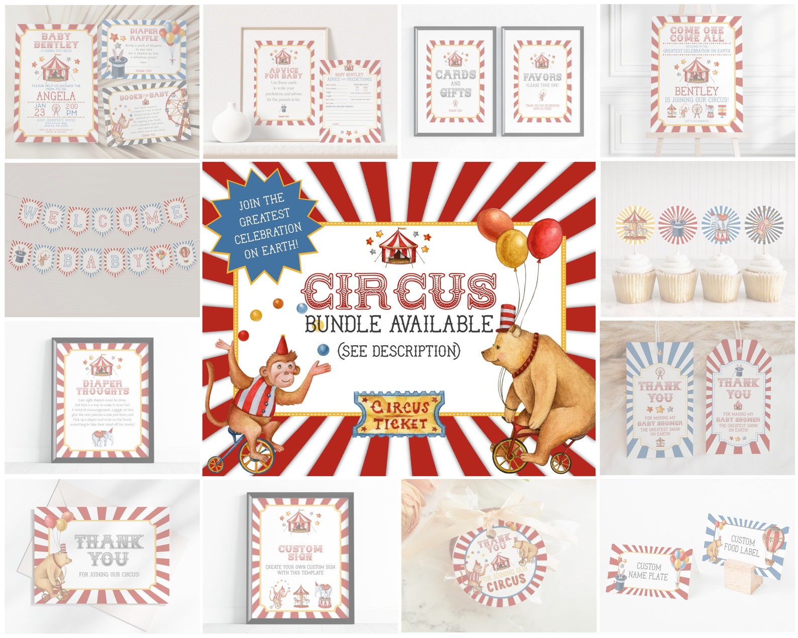 Circus Theme Time Capsule for Birthday Party Instant Download, Carnival ...