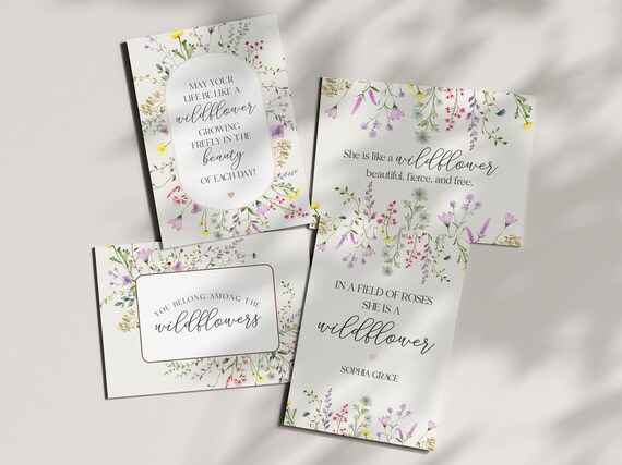 Delicate Wildflower Party Signage Printable Party Decor - Etsy