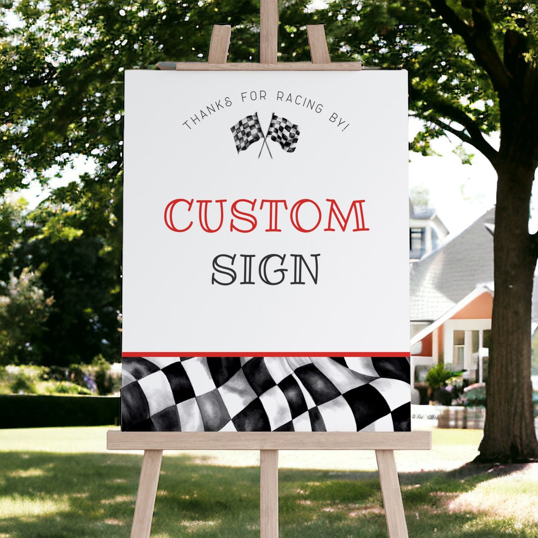 Red Race Car Custom Sign Template, Little Racer Baby Shower, Race on ...