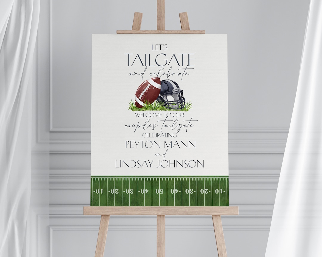 Football Couples Shower Welcome Sign Printable Template, Tailgate and ...