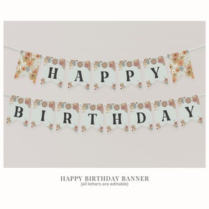 Groovy Floral Birthday Banner Printable Template, 70s Retro Birthday ...