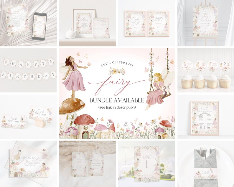 Fairy Happy Birthday Banner Printable Template, Enchanted Garden ...