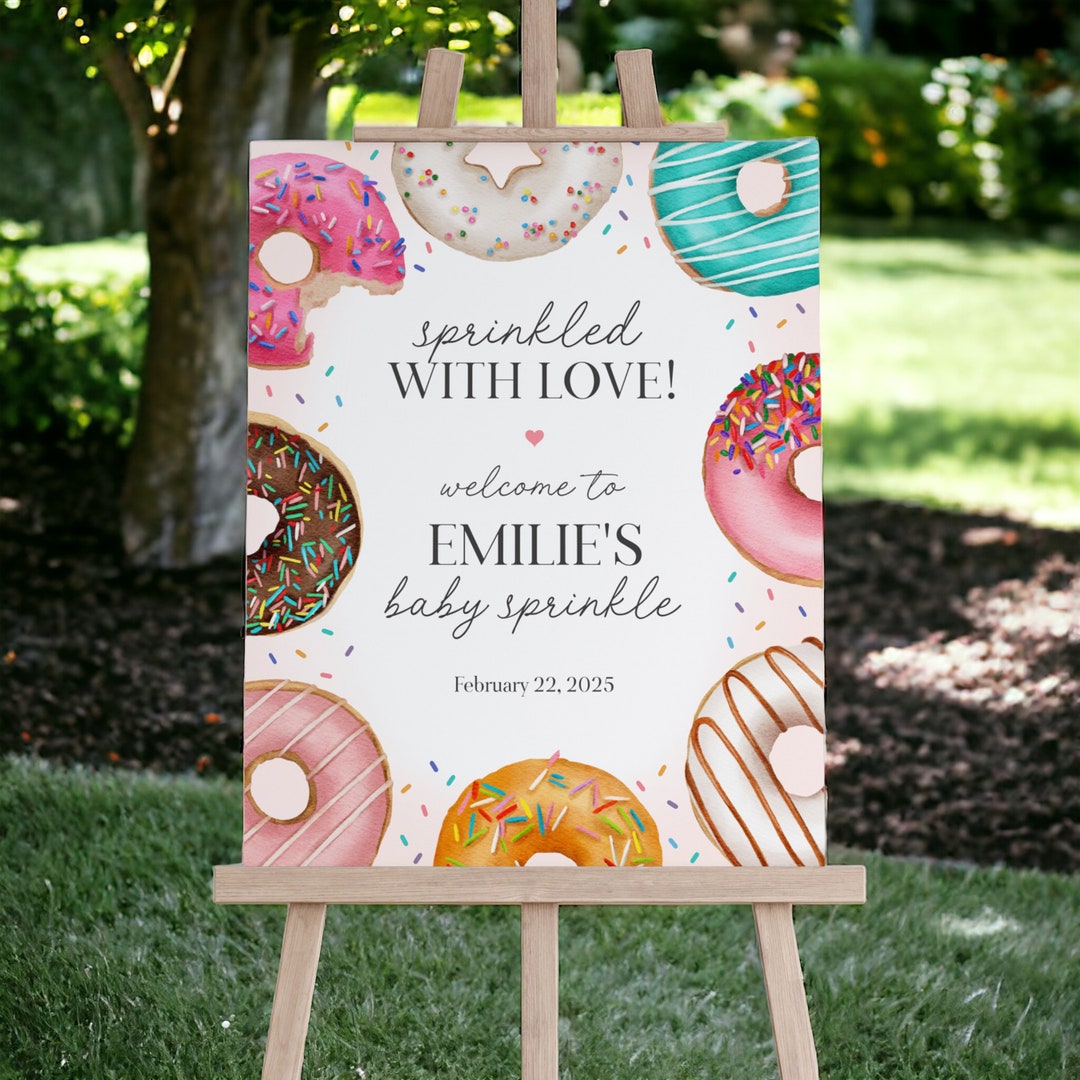Donut Sprinkles Baby Sprinkle Welcome Sign Template, Sprinkled With ...