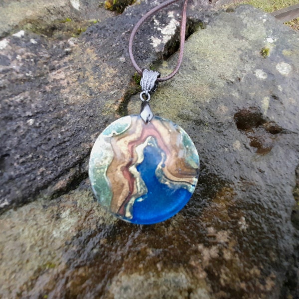 Alcohol Ink Pendant - Etsy