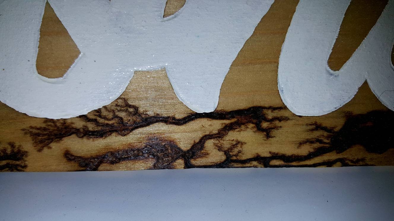 Wooden Name Sign Lichtenberg Fractal Burning Wood Burning Art ...