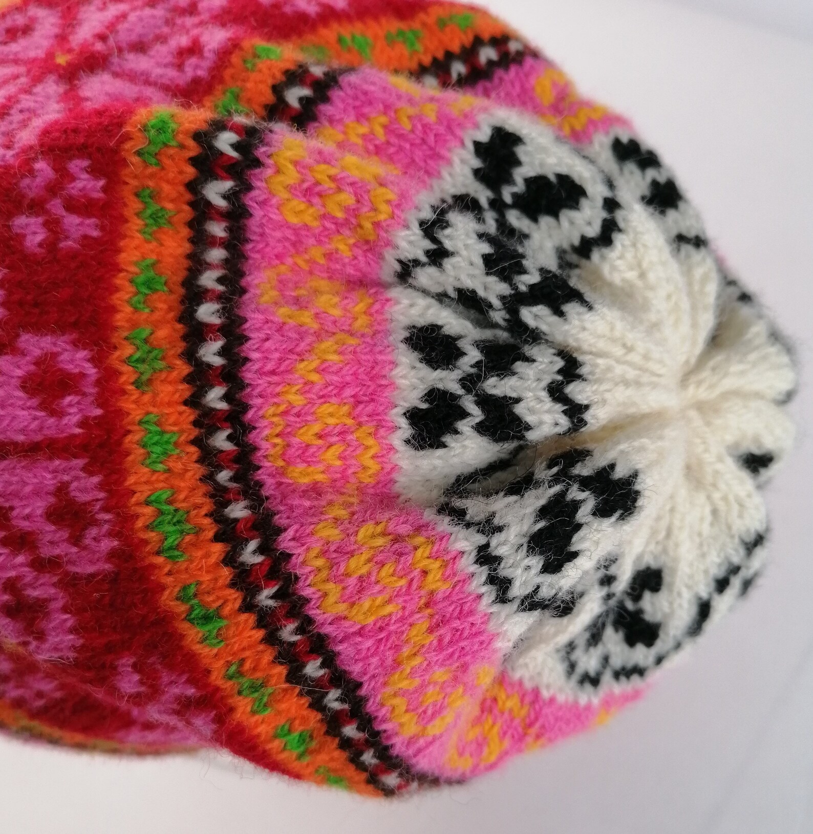 Knitted Lambswool Beanie: Multicolor Muhu Pattern - Etsy