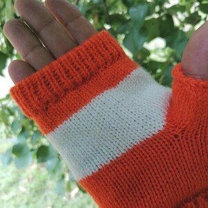 Cute Fox Pattern Fingerless Gloves From Wool, Fingerless Mitts for ...
