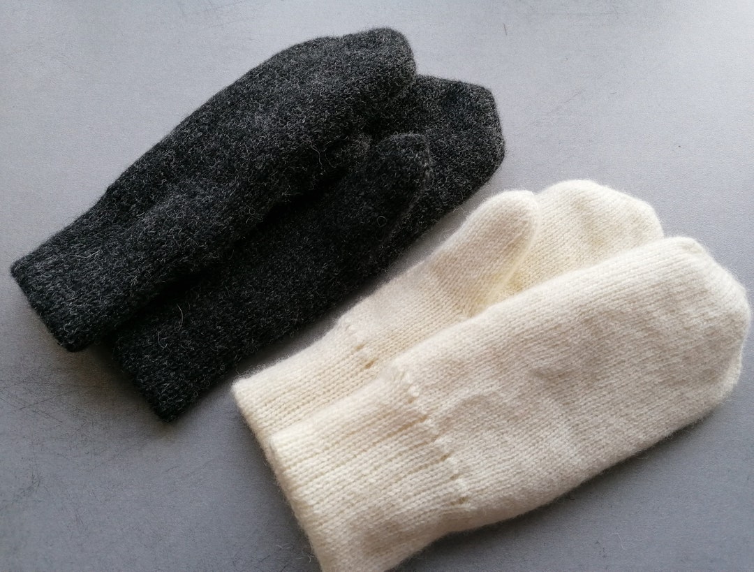 Knit Wool Mittens, Soft Lamb Wool With Wool Lining Inside, Keeps Your ...