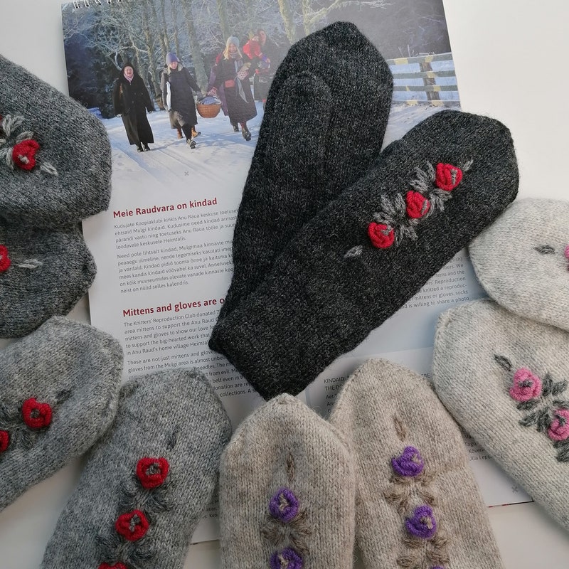 Embroidered Mittens - Etsy