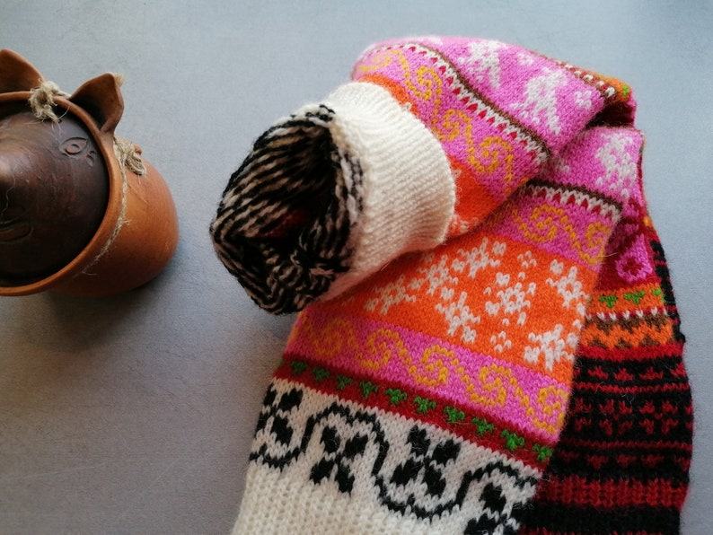 Muhu Pattern Wool Knit Leg Warmers: Estonian Winter Accessories - Etsy