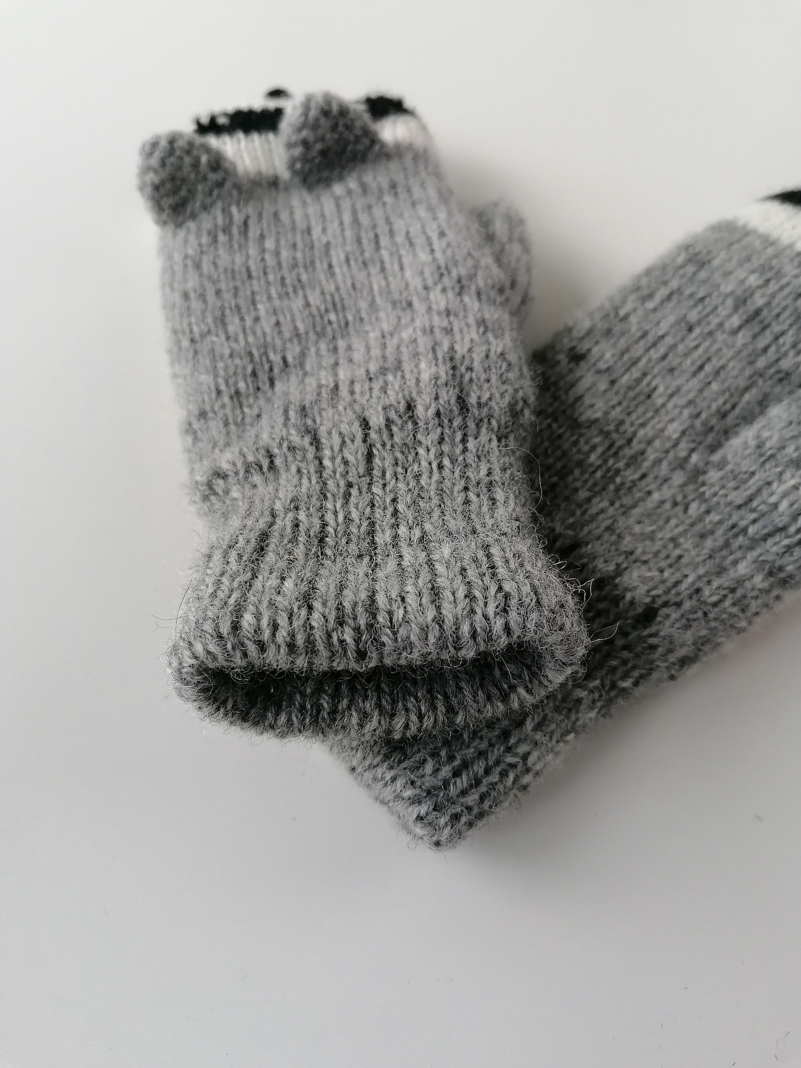 Raccoon Mittens: Lambswool Children's Puppet Mittens in a Winter Time ...