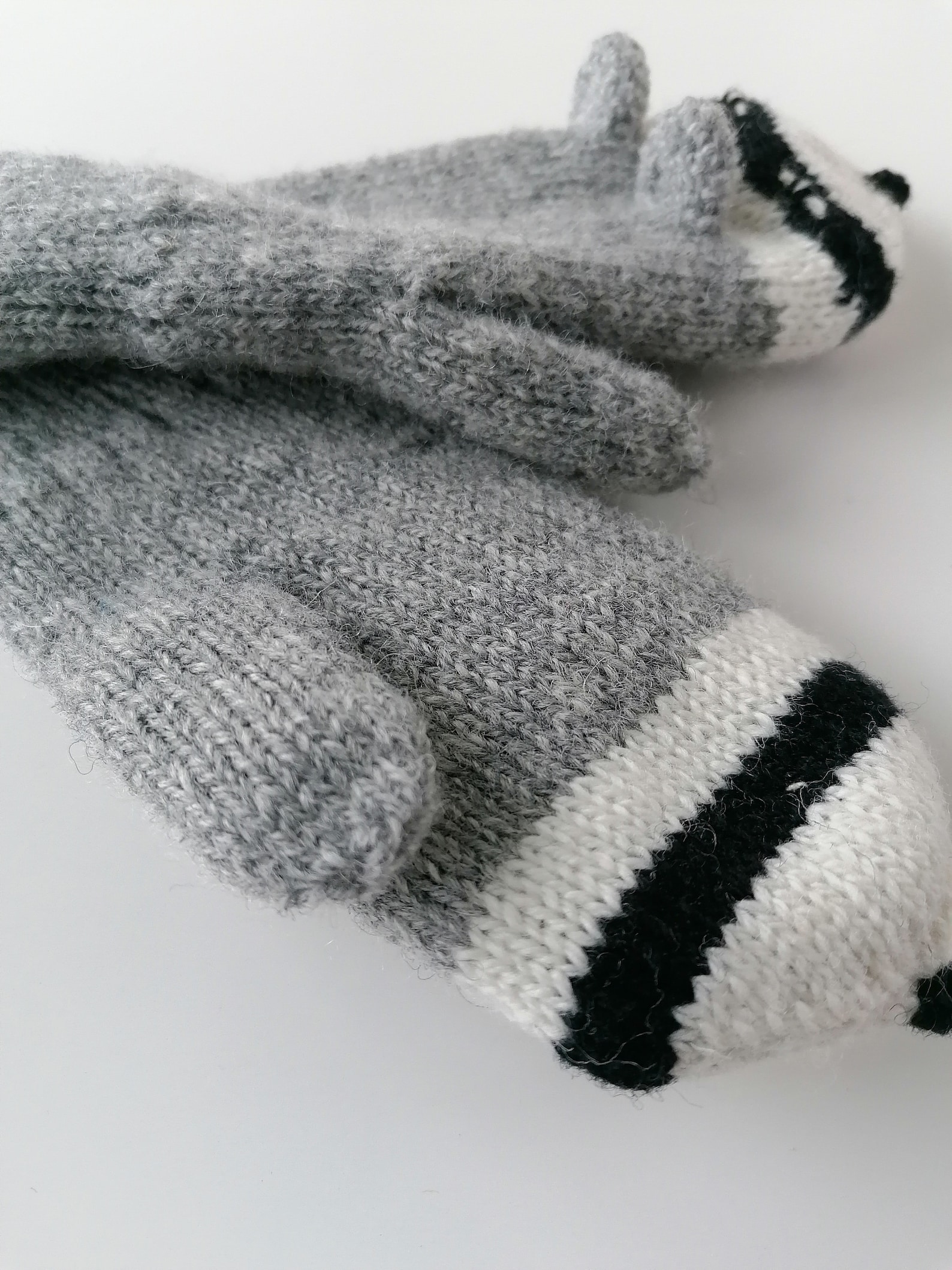 Raccoon Mittens: Lambswool Children's Puppet Mittens in a Winter Time ...