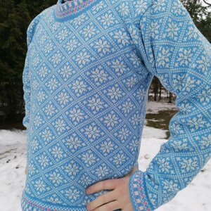 Wool Knit Sweater: Kihnu Troi Nordic Star Pattern - Etsy