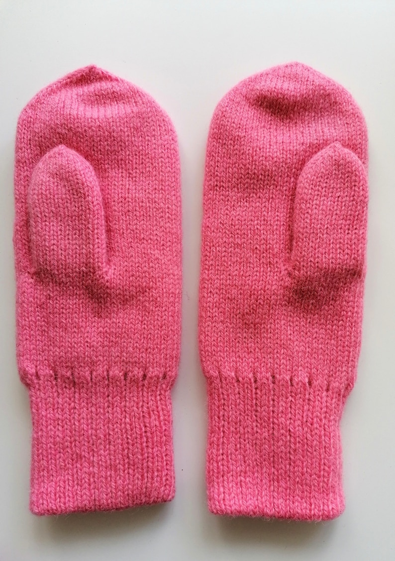 Knitted Wool Mittens: Plain and Minimalist Winter Gloves in Red - Etsy