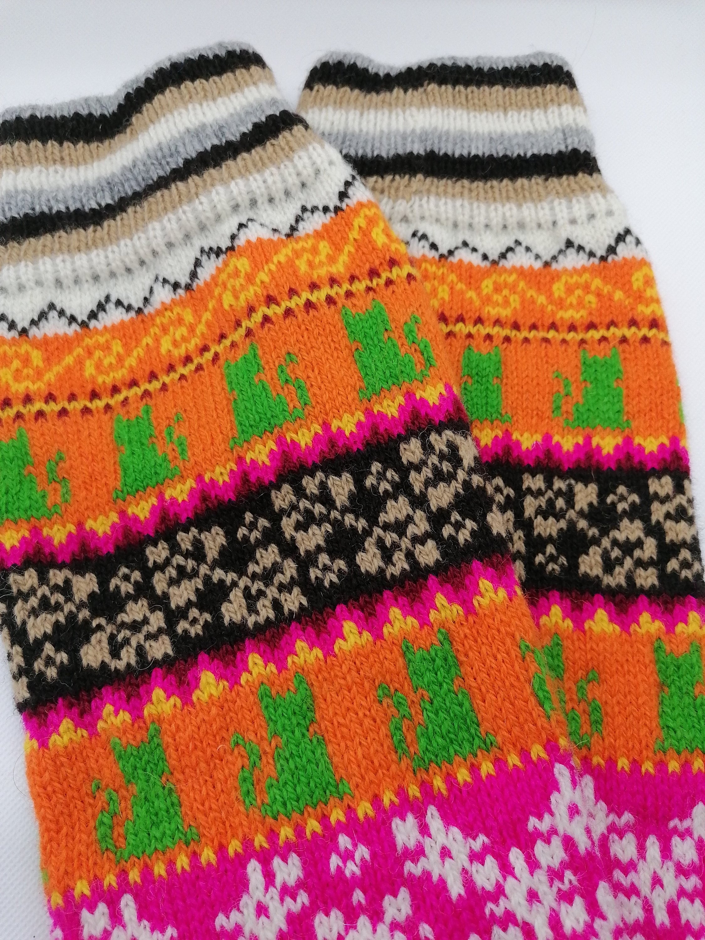Cozy and Colorful Multicolor Wool Stockings in Muhu Style – Long ...