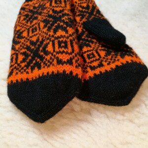 Fair Isle Knitted Wool Mittens,double Lining, Traditional Muhu Pattern ...