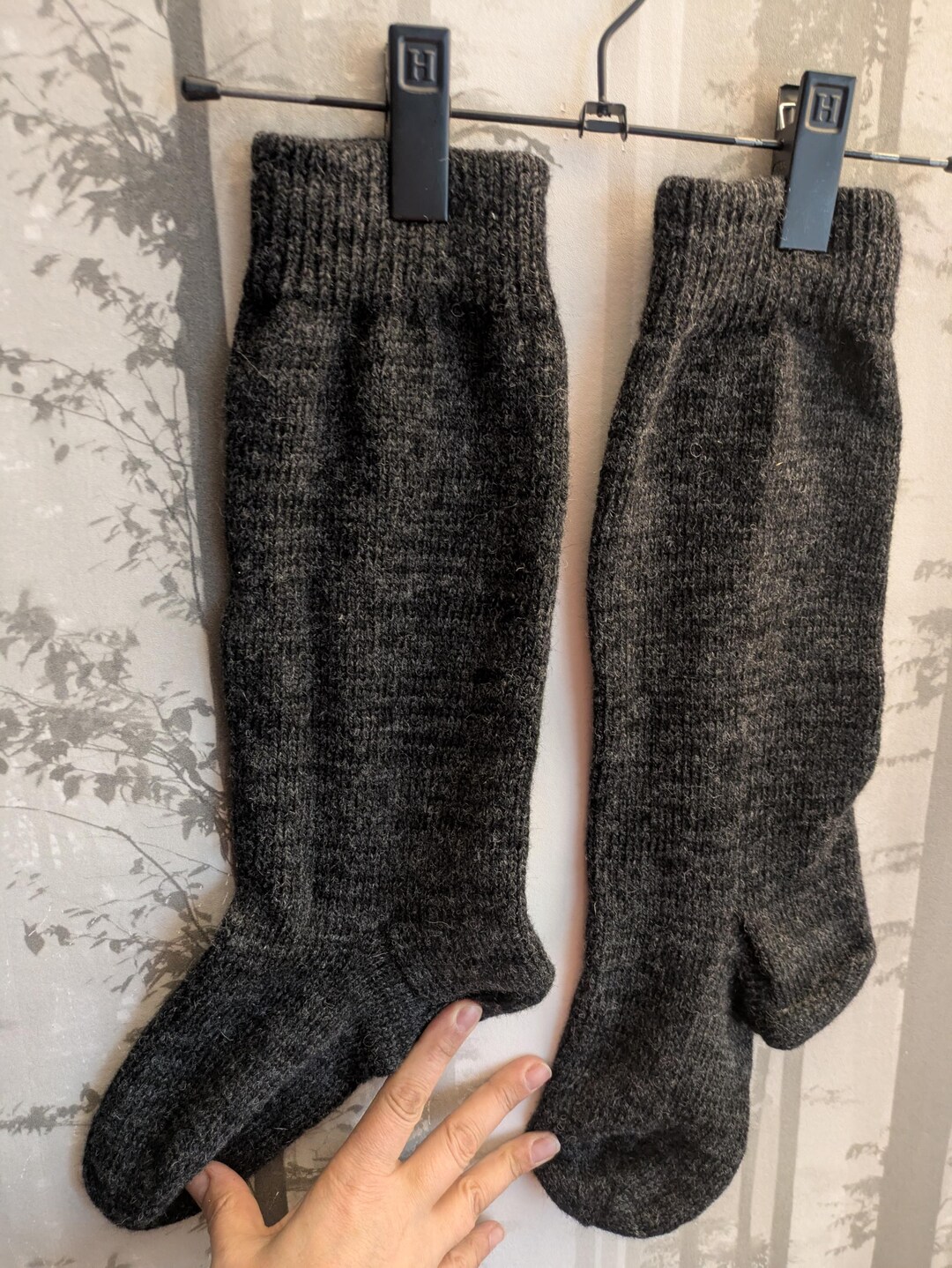 Men's Chunky Knit Socks, Long Model, Natural Wool - Etsy