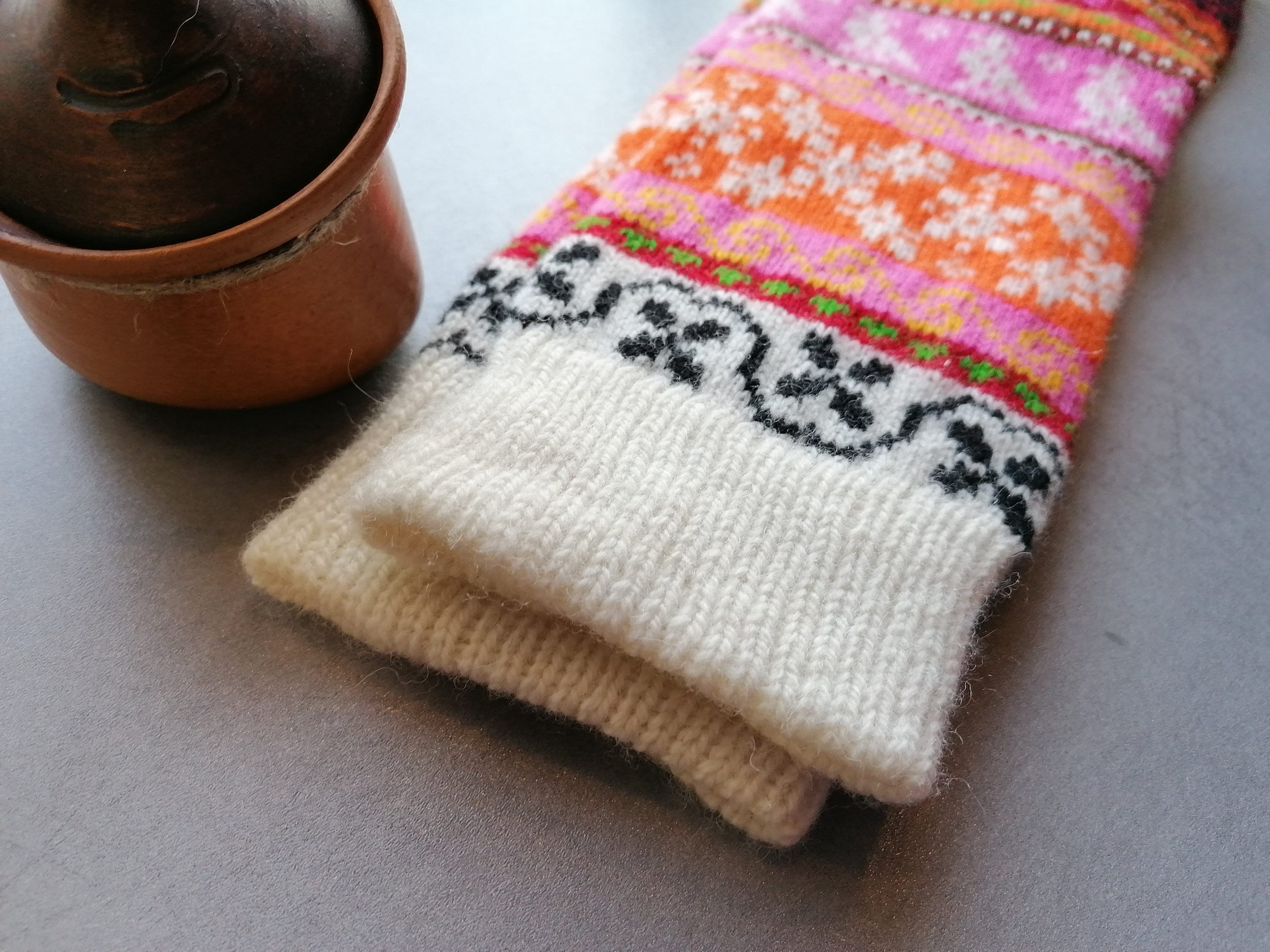 Muhu Pattern Wool Knit Leg Warmers: Estonian Winter Accessories - Etsy