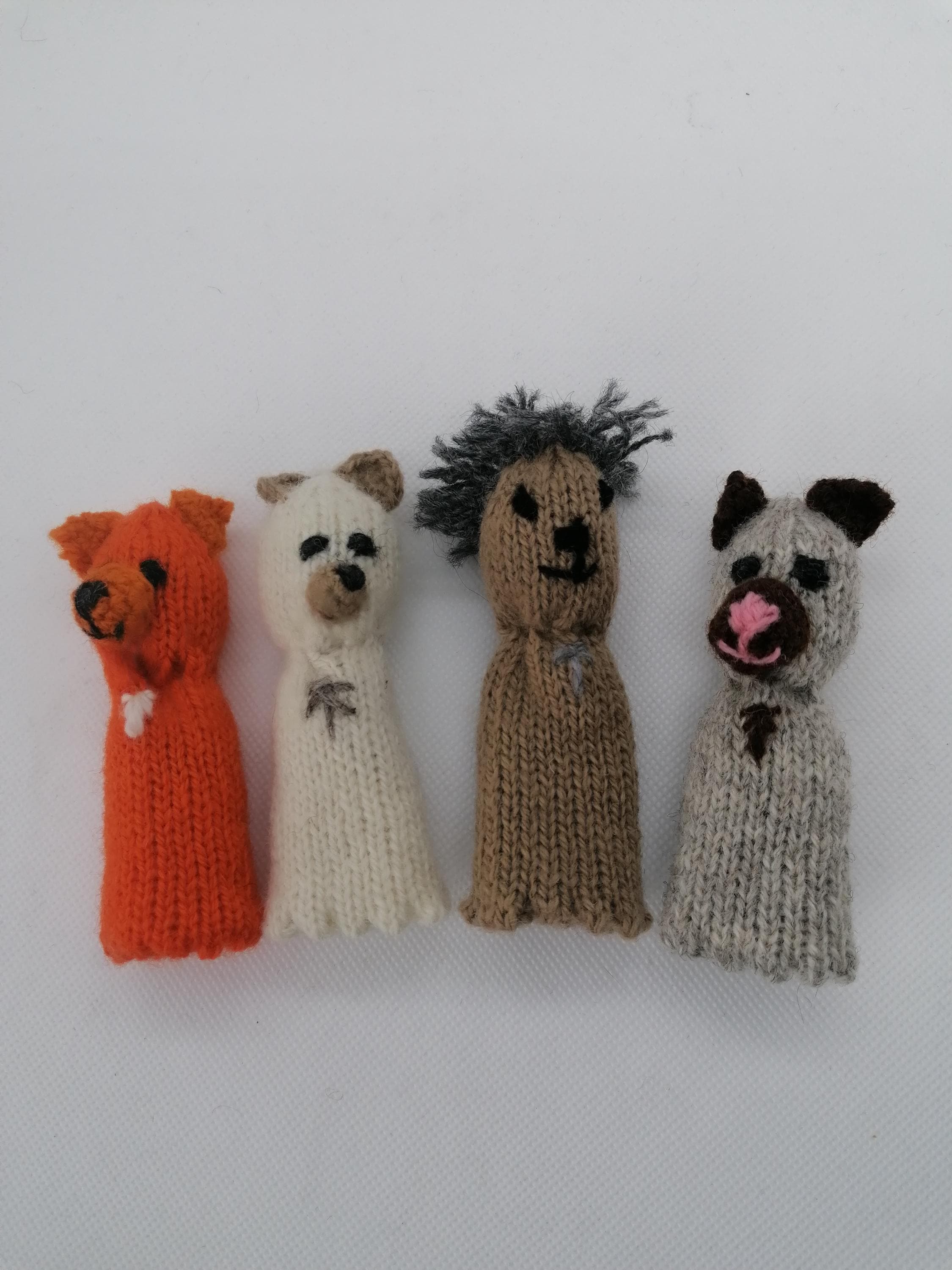 Knitted Woodland Animal Finger Puppet Set, Toy Set for Children - Etsy