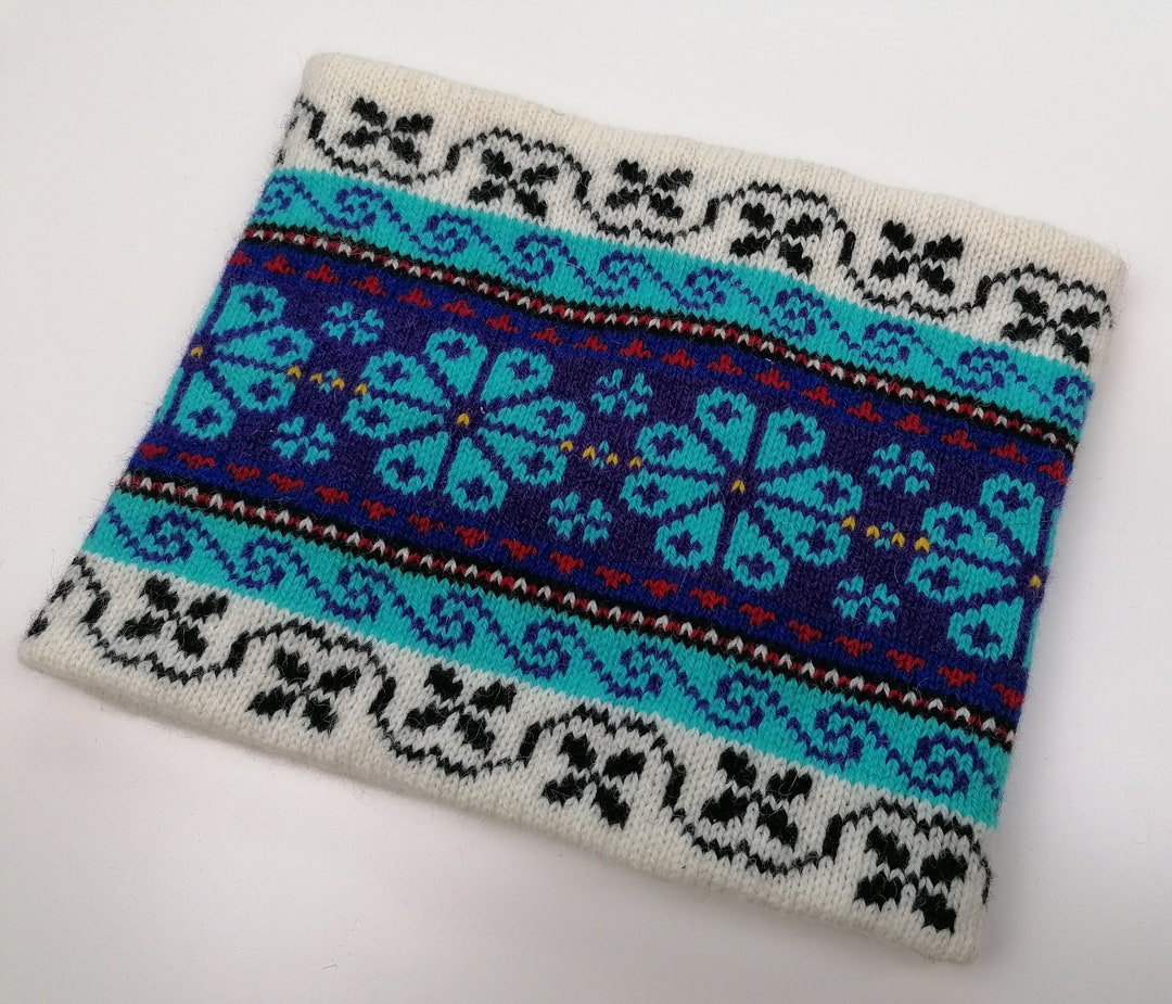 Knitted Neck Warmer With Multicolor Muhu Pattern, Nice Cowl for ...