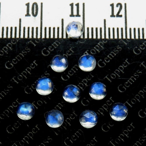 Natural Rainbow Moonstone Blue Fire Gemstone 6mm Round - Etsy