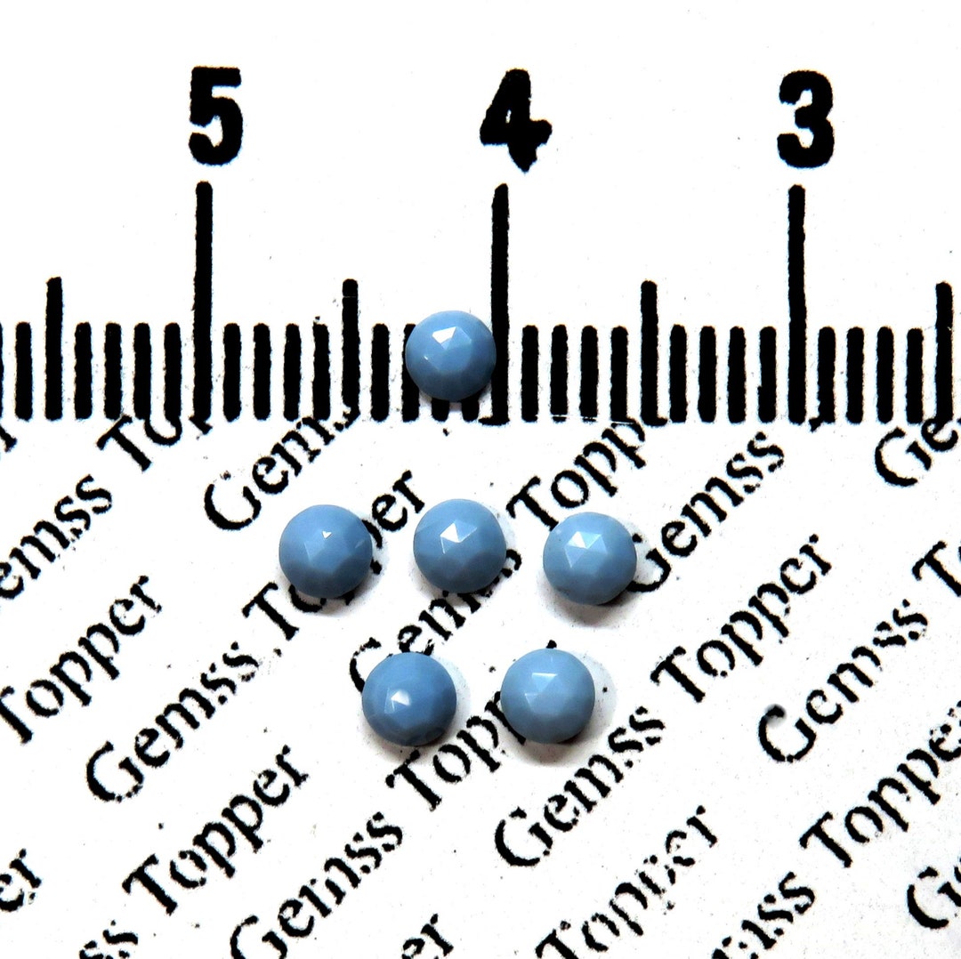 Blue Opal 3 Mm, 4 Mm, 5 Mm, 6 Mm Round Rose Cut AAA Quality for Jewelry ...