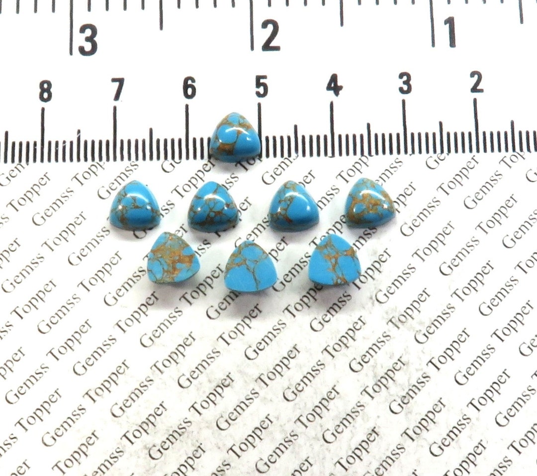 Blue Mohave Turquoise 7 Mm, 8 Mm, 9 Mm, 10 Mm Trillion Cabochon AAA ...