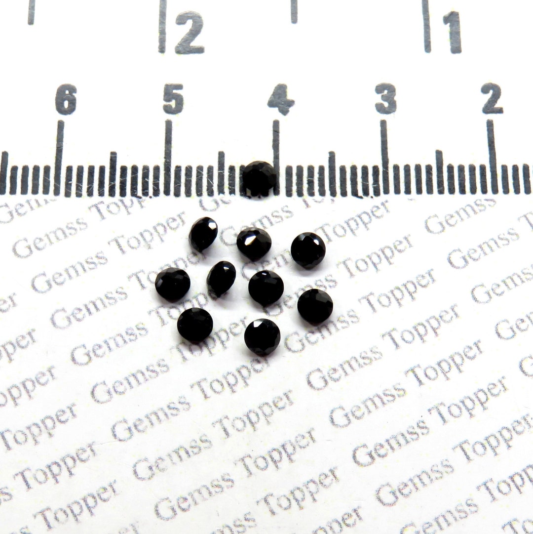 Black Spinel 3 Mm, 4 Mm, 5 Mm, 6 Mm Round Faceted- AAA Quality for ...