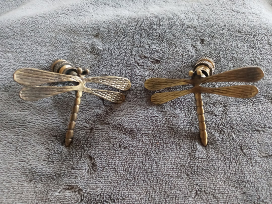 Matching Pair of Cast Metal Dragonfly Lamp Finials - Etsy
