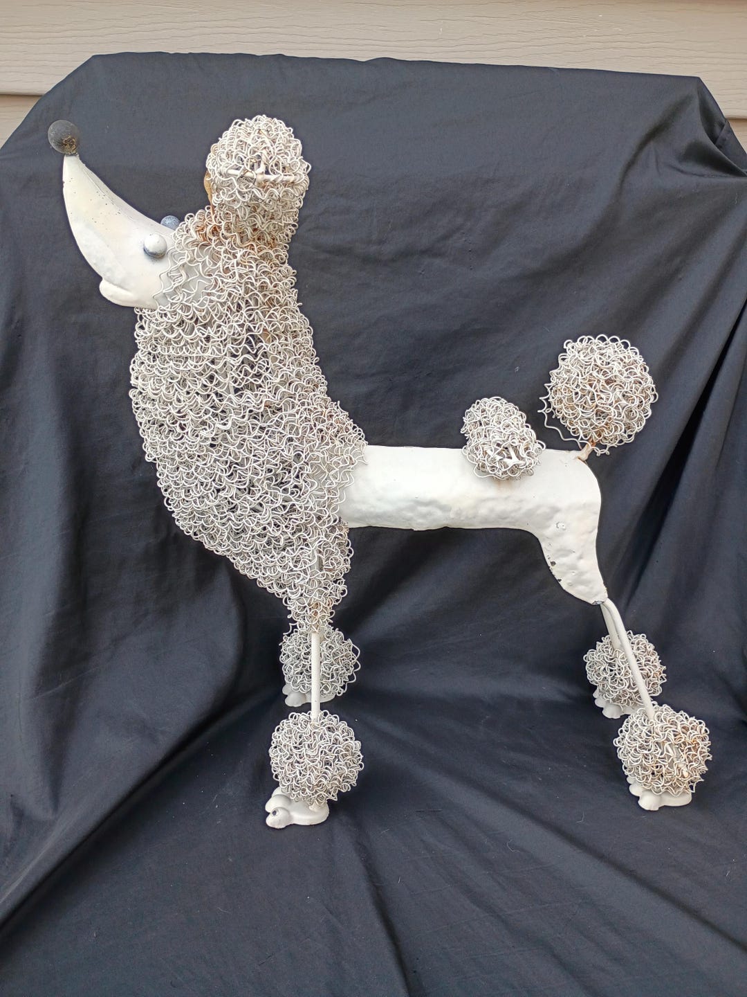Large 20" White Metal Standard Poodle Sculpture - Etsy