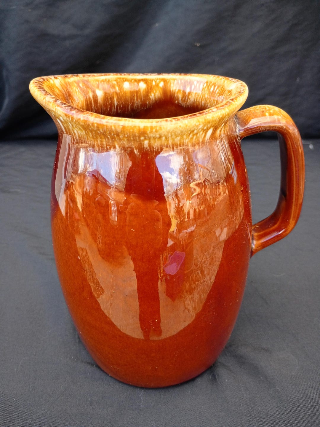 Vintage Brown Drip Glaze Stoneware Pottery 7