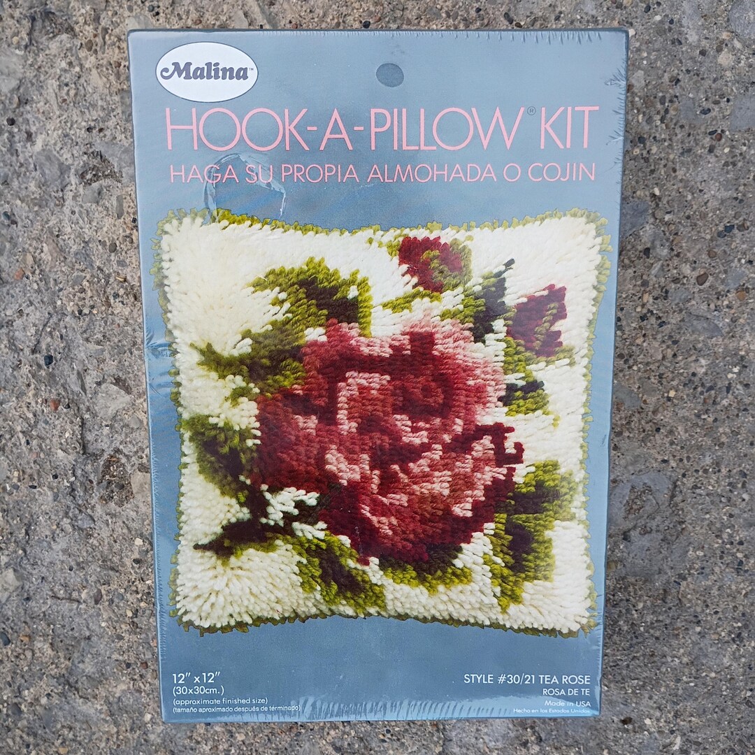 Malina Hook A Pillow Kit Latch Hook NOS 12 X 12 Tea Rose - Etsy