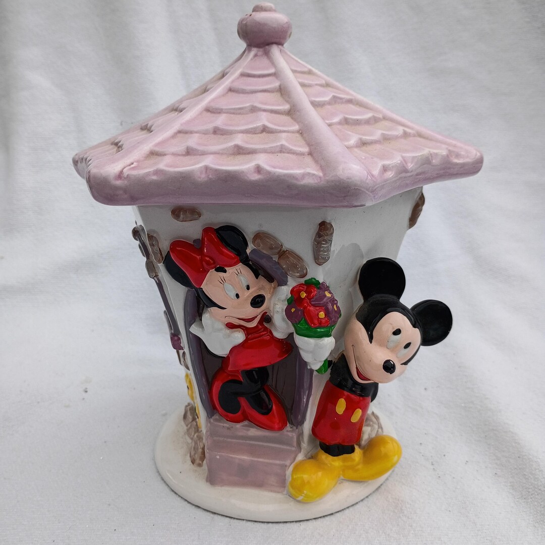 Vintage Disney Mickey and Minnie Teleflora Vase/ceramic Container With ...