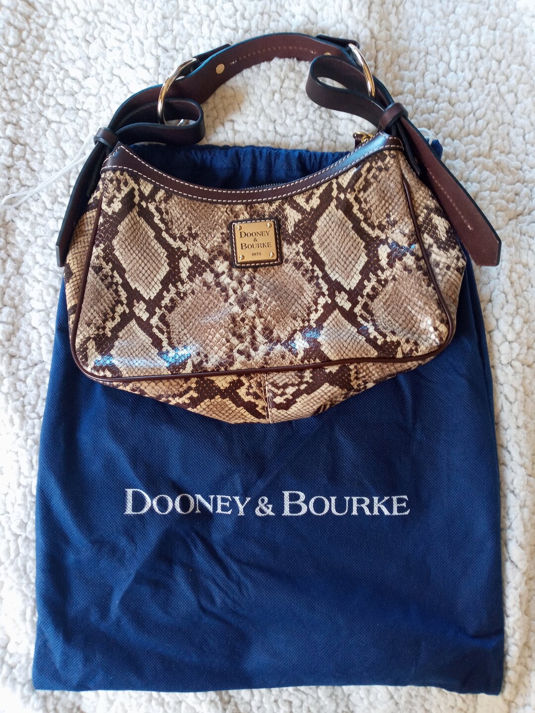 Vtg Dooney & Bourke Snakeskin Pattern Shoulder Bag With Dust Bag - Etsy